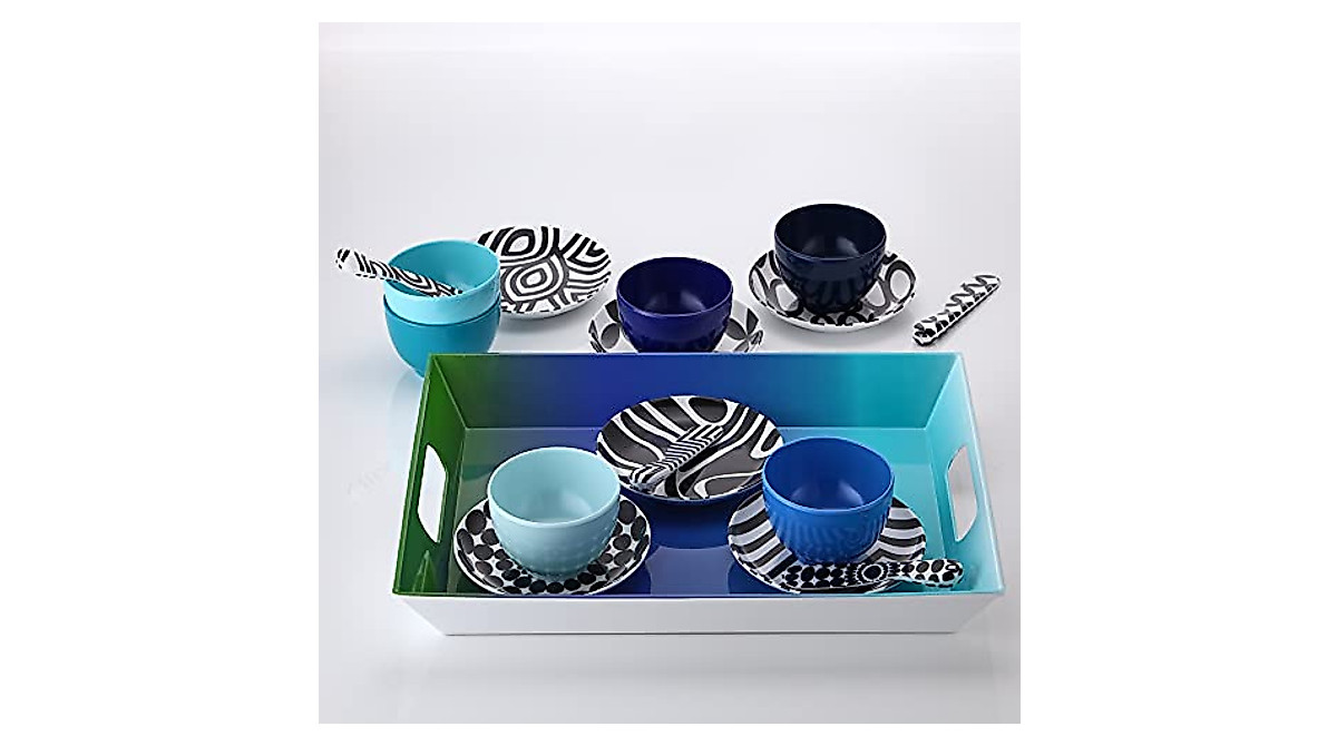 French Bull Assorted Plates - 6-Piece Stylish Melamine Dinnerware Set