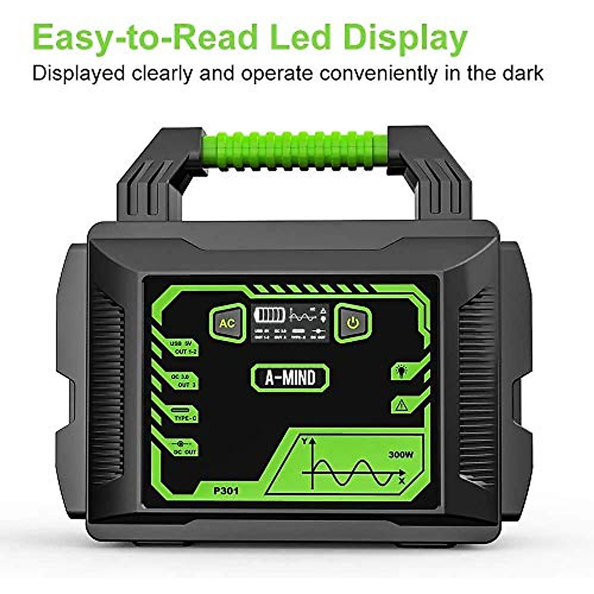 300W Portable Power Station, Portable Solar Generator for Home Use, CPAP Backup Battery Bank with 110V AC Outlet, Camping/Travel/Car Portable Chargers for Emergency
