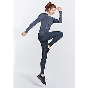 ATHLIO Women's UPF 50+ Long Sleeve Workout Shirts, UV Sun Protection Running Shirt, Dry Fit Athletic Tops, Round Neck 3pack Shirts Black/Charcoal/Navy, X-Large