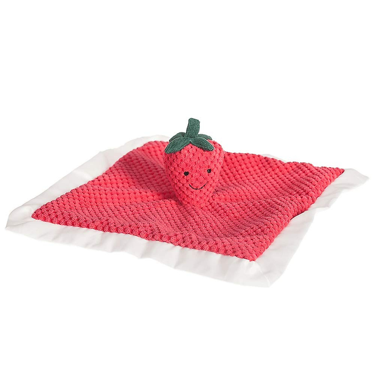 Apricot Lamb Stuffed Fruit Strawberry Security Blanket Infant Nursery Character Blanket Luxury Snuggler Plush Baby Lovey(Strawberry, 13 Inches)