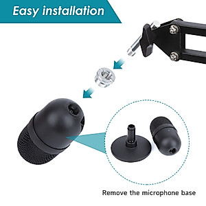 YOUSHARES Razer Seiren Mini Boom Arm Mic Stand with Pop Filter, Mic Wall Mount and Heavy Duty Table Mount Clamp for Razer Seiren Mini Streaming Microphone