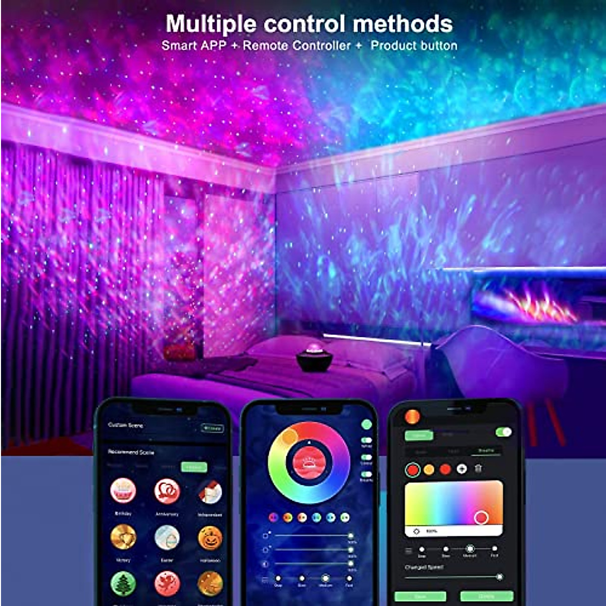 YETHKE Star Projector Galaxy Night Light Projector for Kids Adults, with WiFi Smart App Control and Bluetooth Music Speaker, Remote Control, Galaxy Projector for Bedroom/Decoration/Birthday/Party