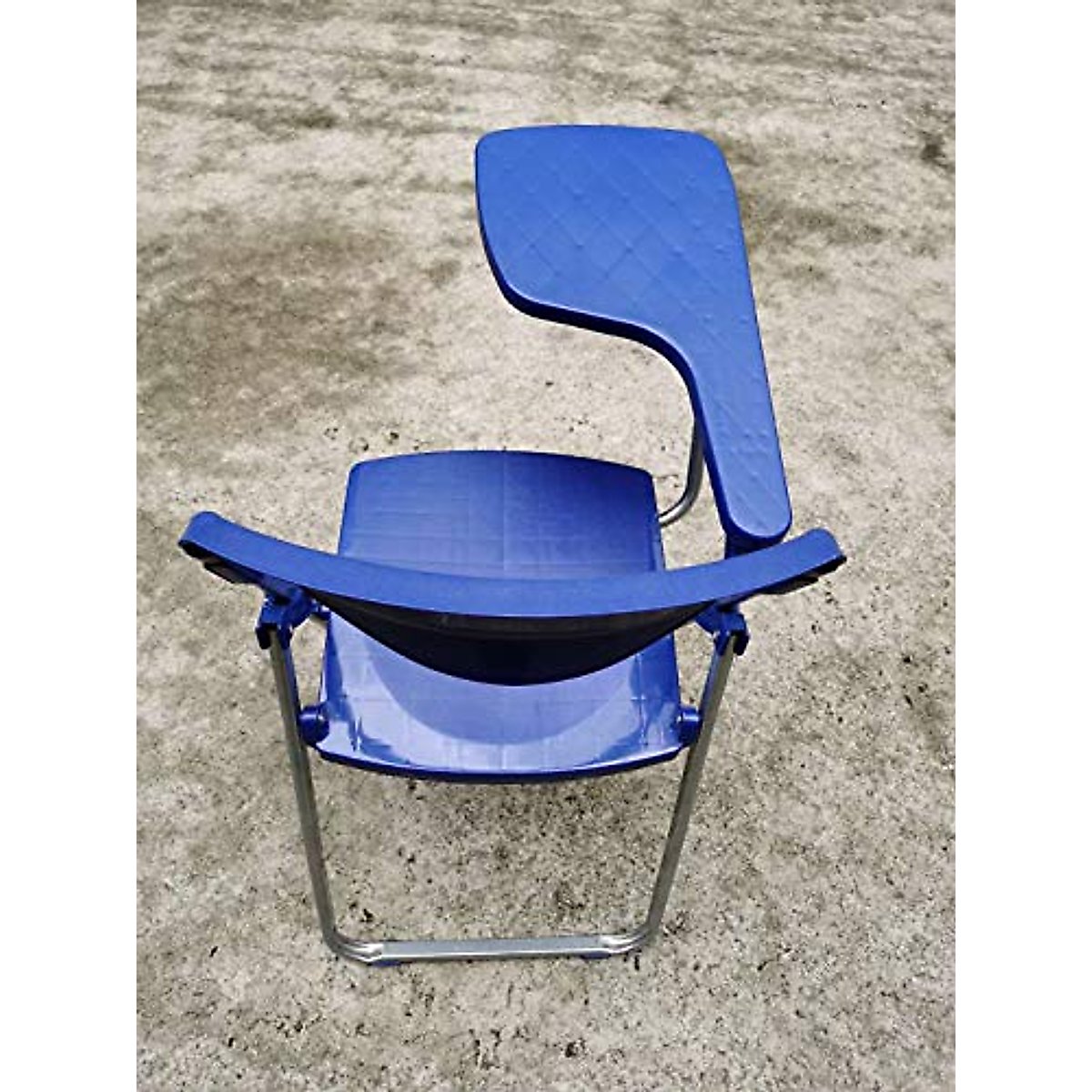 Yosogo Folding Chair with Writing Board (Blue Color) - Ergonomic Compact Portable Plastic Foldable Chair with Side Table, Book Net and Breathable Backrest for Student and Office