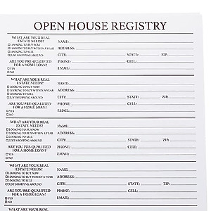 2 Pack Sign in Book for Open House Visitors, Guest Registry with 2 Pack Realtor Tent Cards for Real Estate Agent Supplies, Home Sale Business (Navy Blue, 8.5x11)