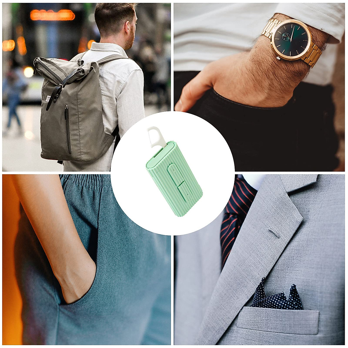 2pcs Dental Floss Portable Box, Food Grade Materials Storage 10 Dental Floss Dispenser Portable Holder with Case for Cleaning Teeth and Oral Care at Dating, Travel, Hotels (Green)