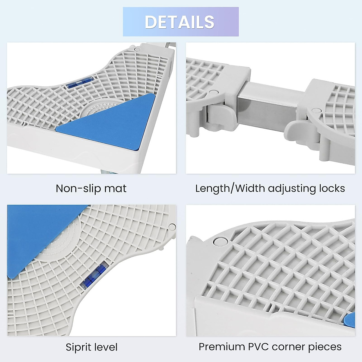 AMGSH Adjustable Mini Fridge Stand | Movable Washing Machine Base Stand Furniture Dolly Roller Base, Small Furniture Mover Mobile Base for Washing Machine, Dryer and Refrigerator (4 Wheels)