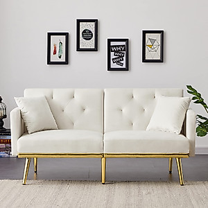 Sofa Bed Sleeper Couches and Sofas - 59'' Couch Recliner Convertible Sofa Modern Adjustable Velvet Futon Couches Sofas Bed for Living Room Fold Up and Down Recliner Couch