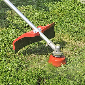 BGTOOL Universal fit Trimmer Head Bump Feed Weed Eater for Brush Cutter Grass Trimmer Petrol Straight Shaft Strimmer M10 x 1.25 LH (RED)