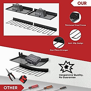 Doozx Power Tool Organizer, Drill Holder, Power Tool Organizer Wall Mount, Power Tool Storage, Heavy Duty Drill Holder Wall Mount, Drill Storage Rack For Garage, Solid Metal Black 2 pack 4 set