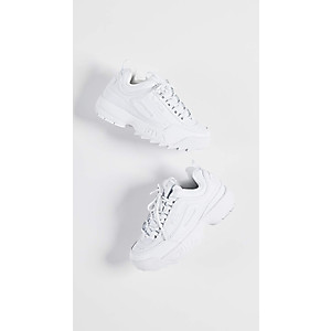 Fila Women's Disruptor Ii Premium Comfortable Sneakers, White/White/White 7.5