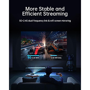 QIAOLET Mini Projector,DLP Portable Projector,HD 150 ANSI Lumens Projector with Wifi and Bluetooth,Movie Projector & Home Theater for Iphone,Android,TV Stick/Laptop/PS5