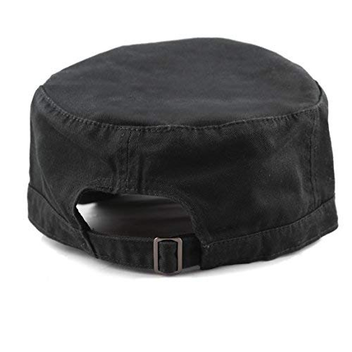 The Hat Depot Cadet Military Army Baseball Cap Tie Dye & Washed Cotton Basic & Distressed Cadet Brushed Cotton Cap (1. Basic - Black)