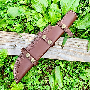 13" long custom handmade leather Sheath fits up to 8"—8.5" cutting blade knife