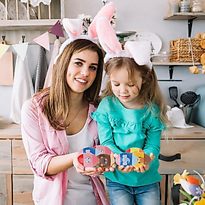 6Pack Easter Wooden Percussion Musical Shake Eggs for Toddler Kids Boys Girls ,Easter Basket Essentials Easter Basket Stuffers