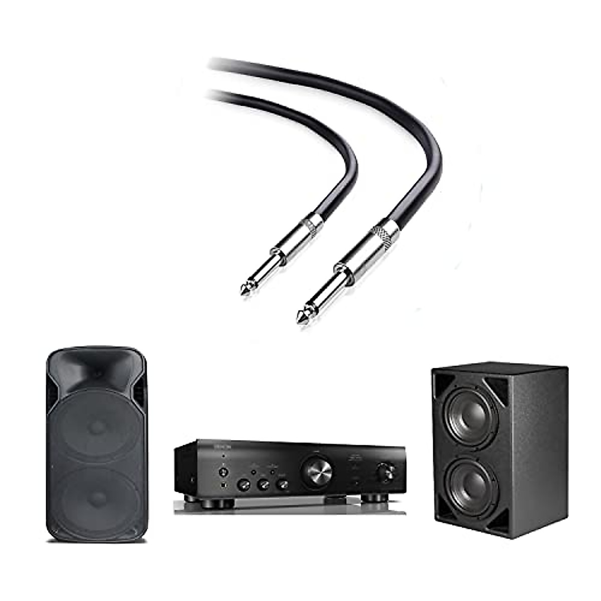 ITSROCK 2 Pack 15ft 1/4 Inch to 1/4 Inch Male Speaker Cable, 15 feet 6.35mm Stereo Audio Connection Cord, 12 Gauge AWG Wire