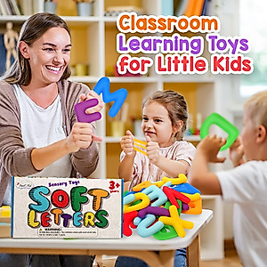 Alphabet Letters Sensory Toys for Toddlers: ABC Learning Educational Montessori Toys Preschool Activities for Kids 3 4 5 6 Years Old, 26pcs Squishy Fidget Toys for Autistic Children, Uppercase