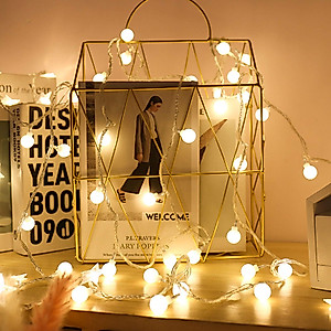 YOZATIA Globe String Lights 2 Pack 19.7ft 40 LED Battery Operated Warm White Waterproof, Globe Fairy String Lights 8 Modes with Remote Control, Perfect for Indoor, Outdoor, Bedroom, Party, Christmas