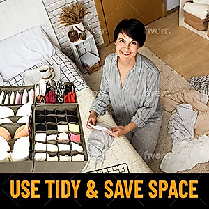 Underwear Organizers for Drawers, 4 piece set. Bra, socks, belts