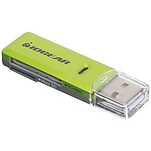 IOGEAR USB 2.0 SD Portable Card Reader - Dual Slot - Rate Up To 480Mbps - USB Powered - SDXC/SDHC/SD/Micro SDXC/Micro SD/Micro SDHC/M2/MS/CF/UHS-I - Mac/Win/Chrome - GFR204SD