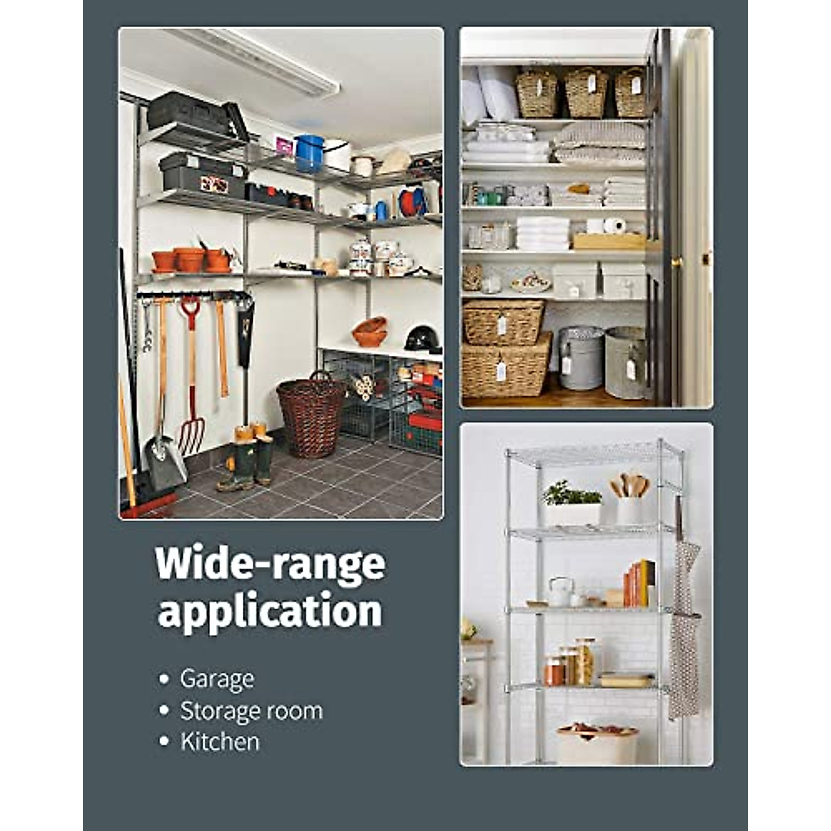 FDW 18x48x82 inch Wire Shelving Unit with Wheels Steel 6 Tier Heavy Duty Layer Rack Storage Metal Shelf Garage Organizer Wire Rack Shelving Adjustable Utility 2100 LBS Capacity,Chrome