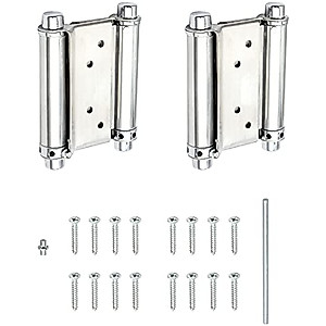 Kitchen Doors Cabinet Hinges,Cupboard Door Clip-on,Durable 4pcs 3Inch Double Action Hinges Swing Spring Hinge Stainless Steel Gate Spring Hinge Door Furniture Cabinet Drawer Hardware Tool for Doors