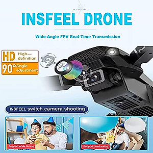 Mini Drone with Camera for Adults - Christmas Toy Gift for Teenage Boy Girl Kids Beginner Age 8-10-12 Years Old - RC Quadcopter Multirotors | Foldable UAV | WiFi HD FPV Live Video | One Key Take Off/Land | Altitude Hold | Headless Mode | 360° Flip | Carry