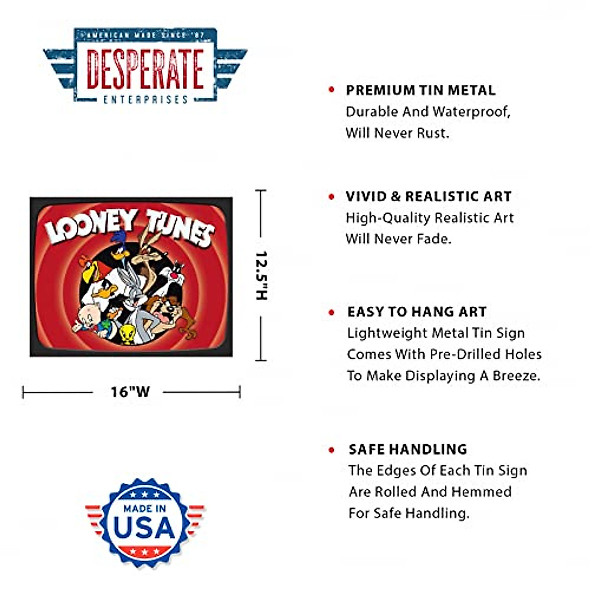 Looney Tunes Family Tin Sign - Vintage Wall Decor