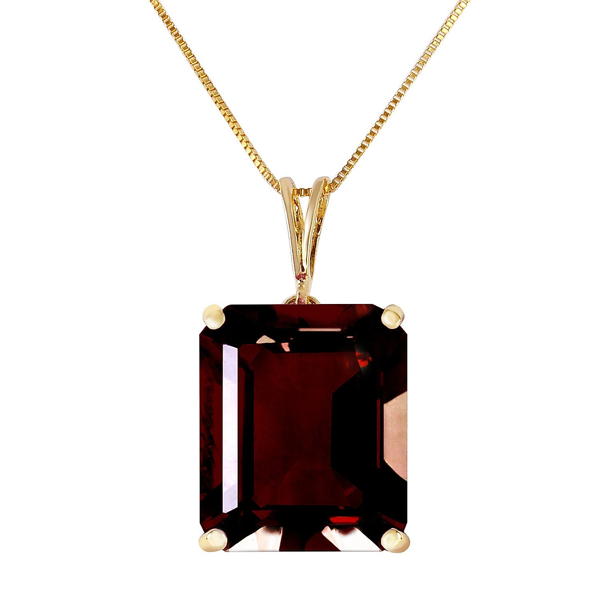 Galaxy Gold GG 14k14" Solid Gold Necklace with 7.0 Carat Octagon-shaped Garnet Pendant