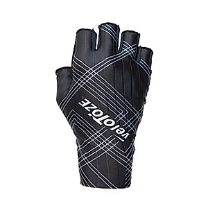 veloToze Aero Cycling Gloves Gel Padded Palm for Comfort - Aero Fabric Reduces Drag - Gloves for Men and Women’s Bike Racing (White, Large)