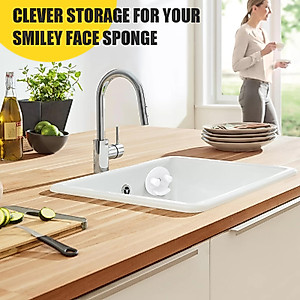 WSSODHK Sponge Holder, Scrub Caddy with Suction Cup, Sink Caddy for Holding Smiley Sponges, Scrub Caddy Sponge Organizer for Kitchen Sink - Self Draining & Dishwasher Safe (Sponges Not Included)