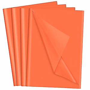 160 Sheets Christmas Tissue Paper 20 X 14 Inches, Thanksgiving Tissue Paper for Gift Bags Oranger Wrapping Tissue Paper Bulk for Crafts Birthday Party Decorations