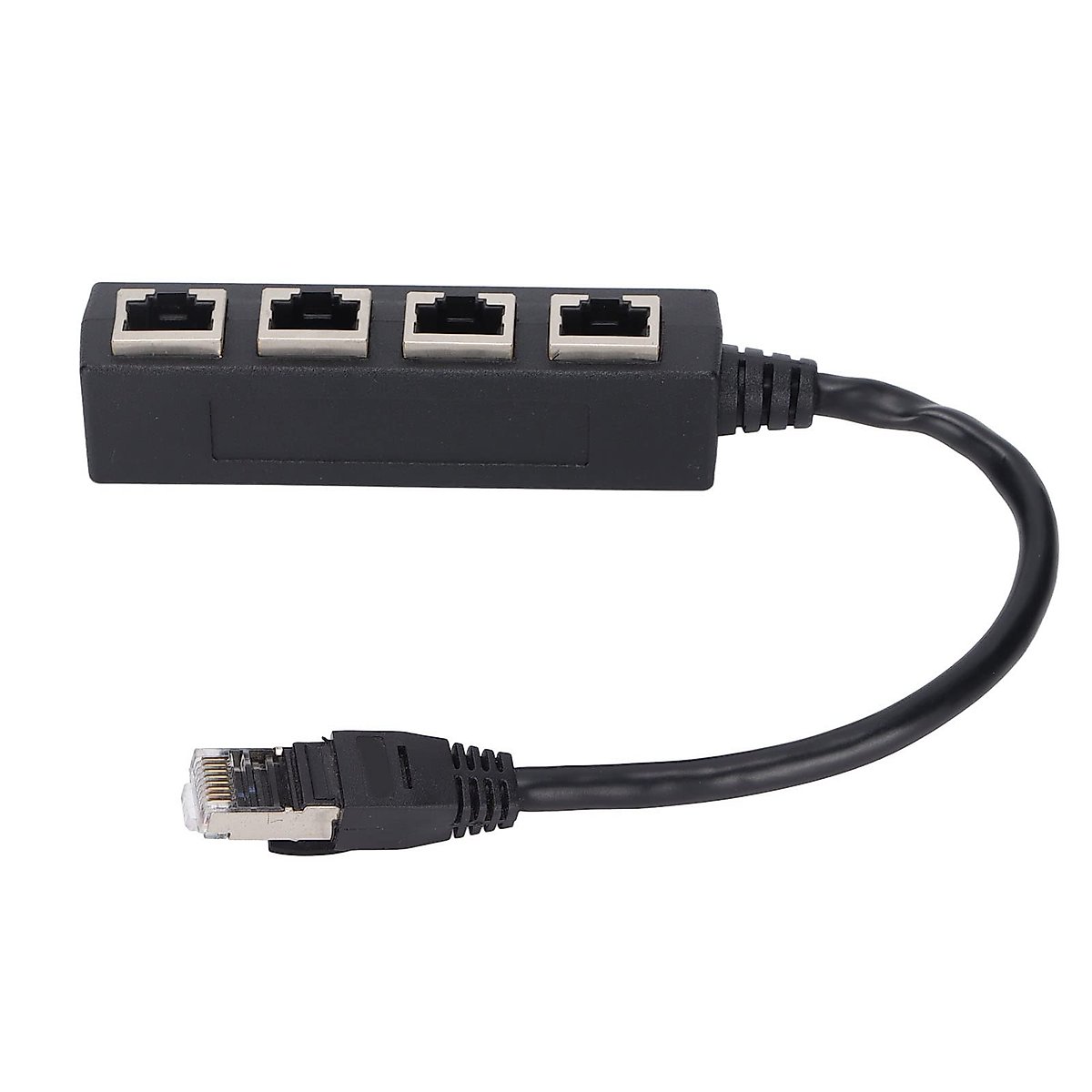 Zhiyavex RJ45 Splitter Adapter,1 to 4 Port Smooth Transmission Excellent Connection Network Cable Adapter,PCB Board Ethernet Adapter for All Networks, Homes and Offices, Broadband Connections, black