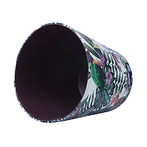 Lingxuinfo Scakbyer Retro Style Small Trash Can Wastebasket, Decorative Trash Can Waste Paper Basket Waste Container Bin for Bathroom, Bedroom, Office and More, 10L Capacity (Parrot Green Leaf)