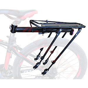 COMINGFIT 180lbs Capacity Solid Bearings Universal Adjustable Bicycle Luggage Cargo Rack
