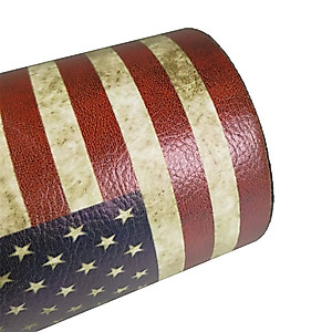 DreamsEden Vintage Pen Pencil Holder Cup Retro Pattern Desk Organizer for Home Office Bedroom (American flag Round)