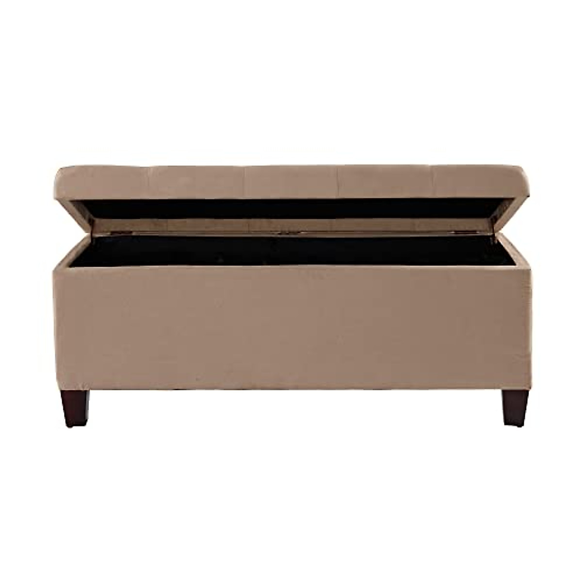 Linon Carmen Shoe Storage Ottoman, 20" x 48" x 20", Beige