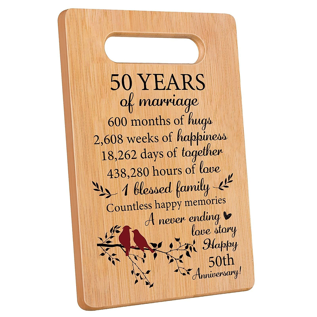 50th Wedding Anniversary Cutting Board Gifts,50th Anniversary Wedding Gift Ideas,50th Wedding Anniversary Decorations,50 Years of Marriage Couple Gifts for Husband Wife Parents Grandparents (11"X7")