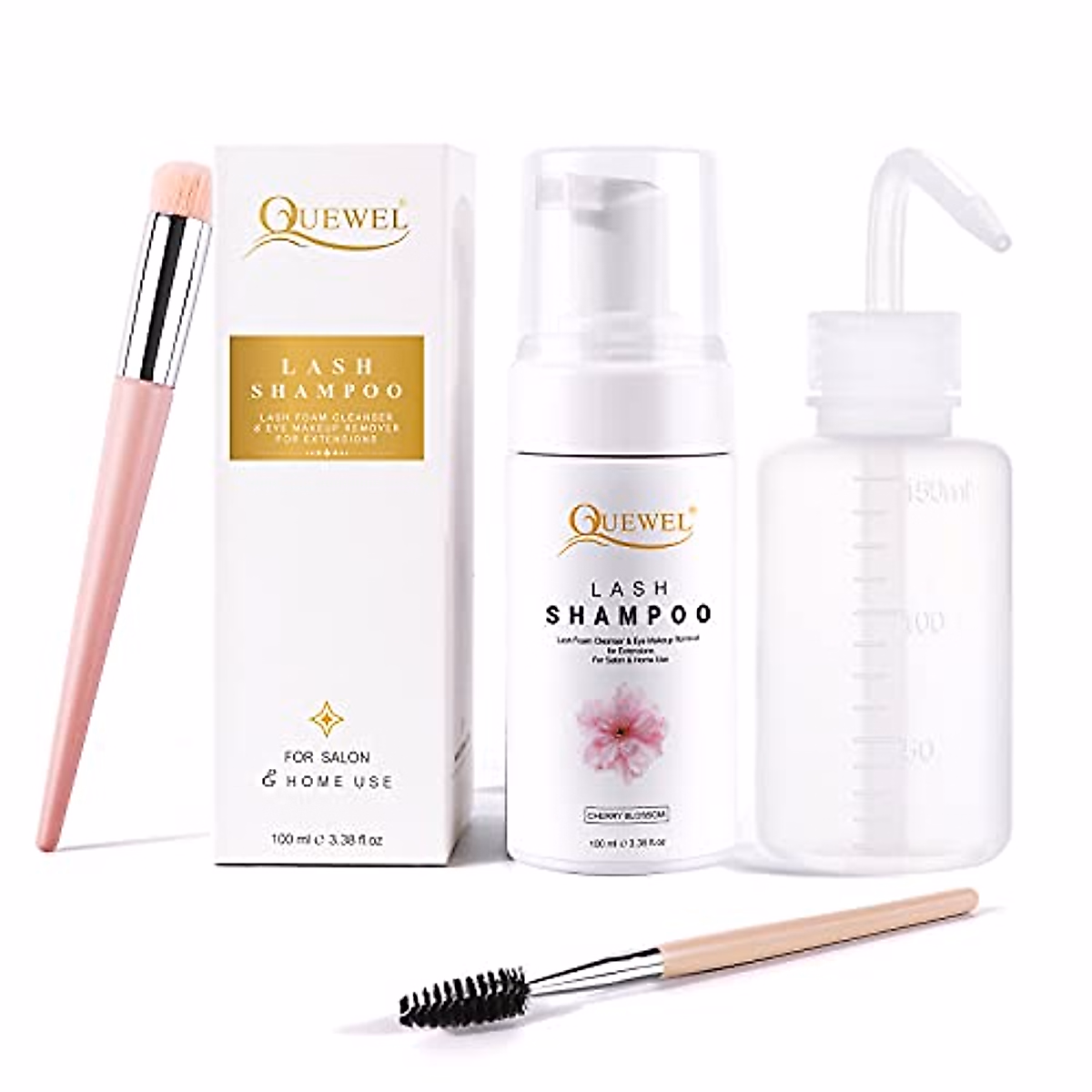 Lash Shampoo Cherry Blossoms 100ml Eyelash Shampoo For Lash Extensions Eyelid Foaming Cleanser With Lash Shampoo Brush And Bottle Paraben & Sulfate Free For Salon And Self Use(cherry blossoms,100ml)