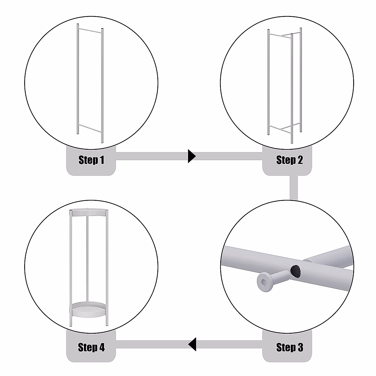 Fashionoda Plant Stand,2 Tier Metal Flower Plants Holder with 2 Removable Display for Indoor or Outdoor,Pot Plant Planter Display(30 X 10in,White)
