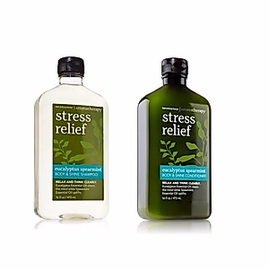 Bath and Body Works Eucalyptus Spearmint Body and Shine Shampoo and Conditioner Set 16 Ounce Each