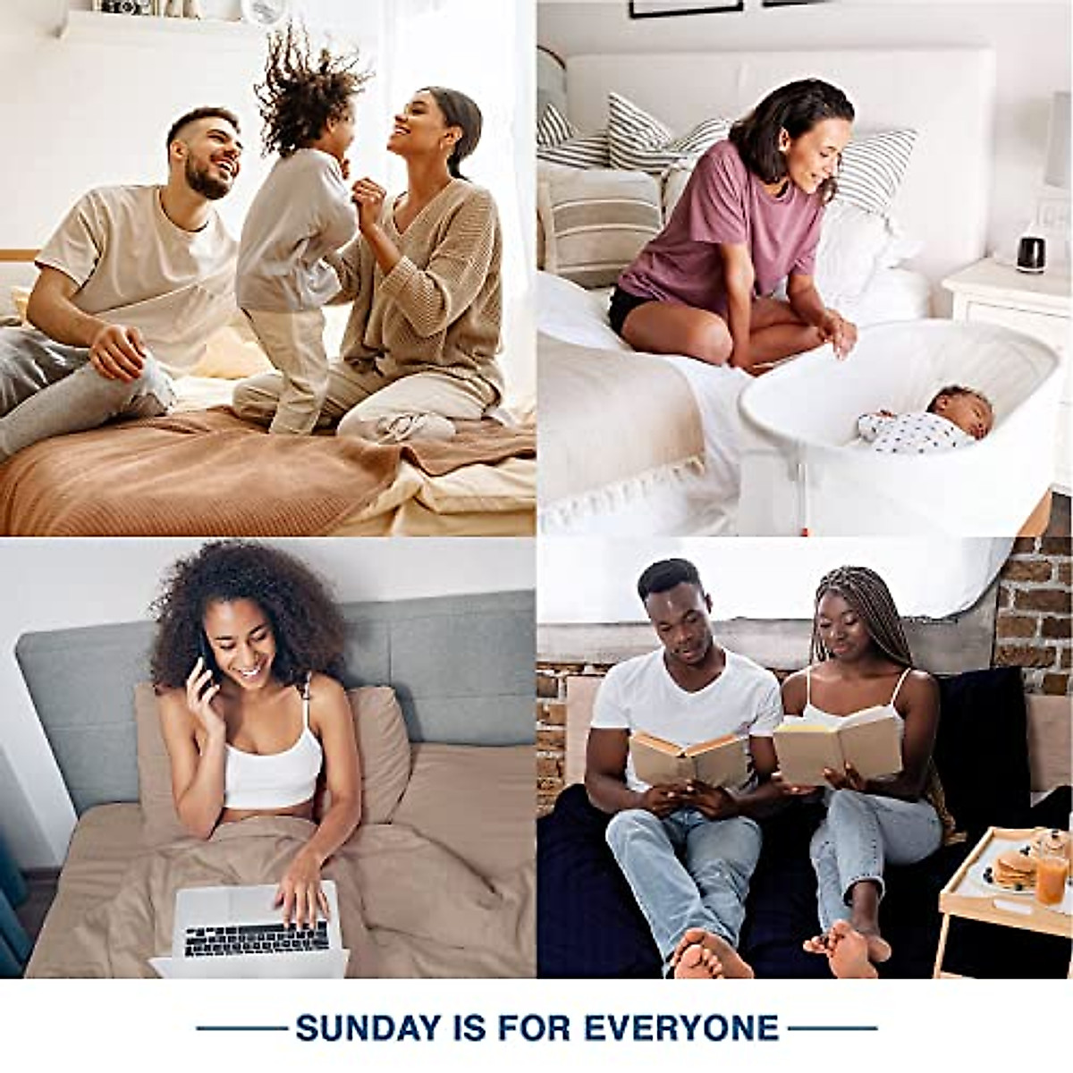 Sunday Home 400 Thread Count 100% Cotton Sheets Damask Stripe Navy Blue Queen Sheets Set 4 Piece - Ultra Soft Long Staple Sateen Weave Luxury Bed Sheet Set with 16" Deep Pockets - Oeko Tex Certified