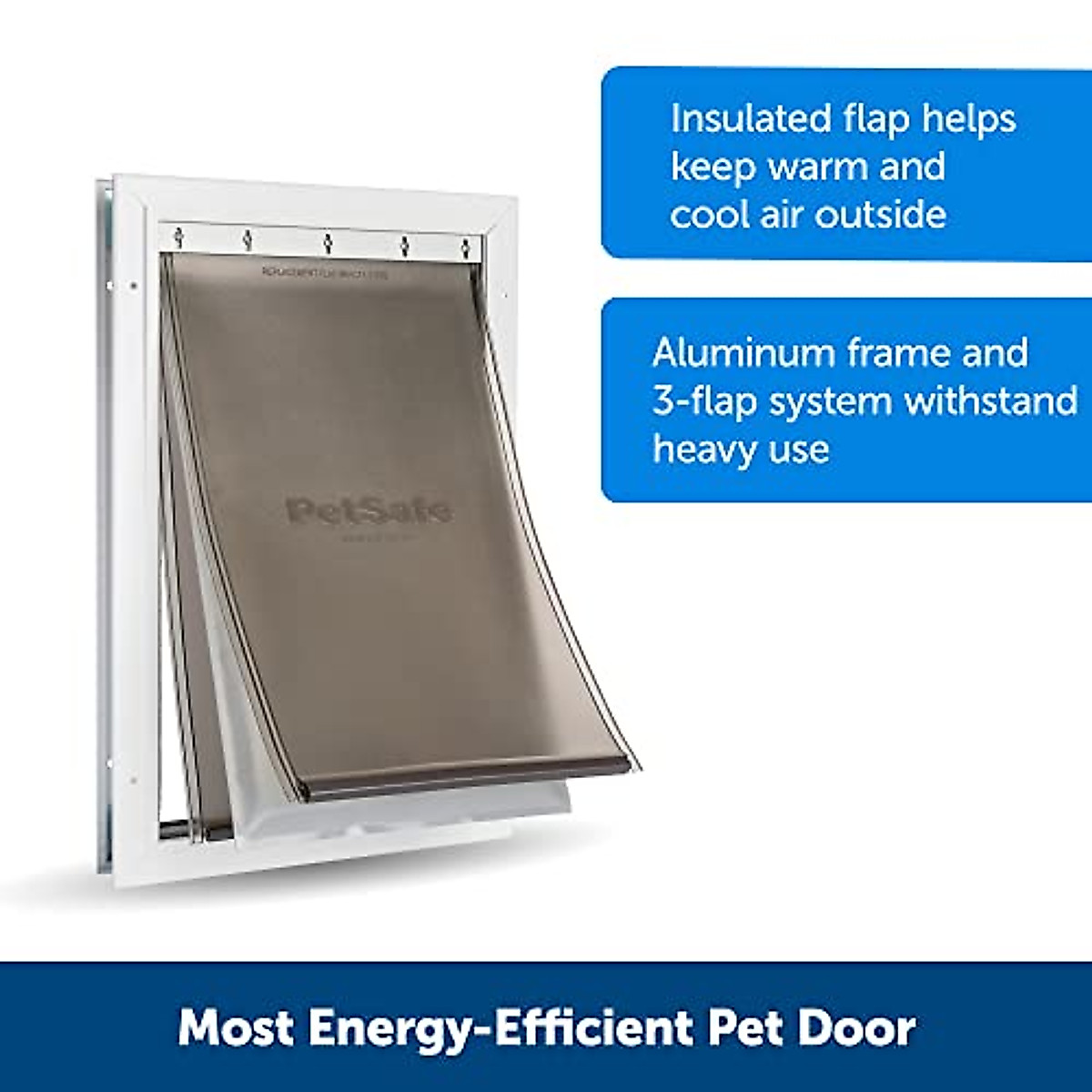 PetSafe Extreme Weather Dog and Cat Door - Aluminum Frame Pet Door - Large