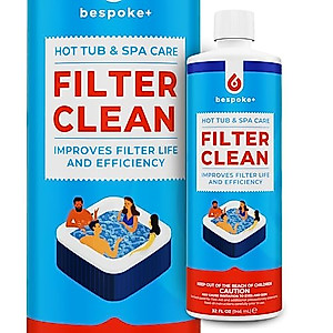 Bespoke+ Spa Filter Cleaner for Hot Tubs - 1-Hour Cartridge Filter Cleaner Soak Solution, Hot Tub Filter Cleaner Soak & Pool Filter Cleaner for Pool Cartridges (1-Quart)
