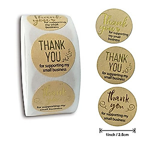 GUAGLL 3 Rolls Thank You Baking Sticker Cute Printing Sticker Label 1 Inch 500Pcs/Roll for Envelope Gift