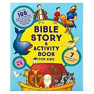 Bible Story and Activity Book for Kids Ages 4 to 8: Over 100 Colorful Activities including Coloring, Puzzles, Mazes, Connect the Dots, Drawing, and Stickers (Little Sunbeams)
