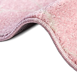 Unique Loom Trellis Frieze Collection Area Rug - Geometric (4' 1" x 6' 1", Light Pink/ Ivory)