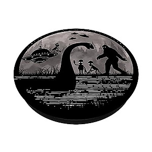 Bigfoot Loch Ness Monster Nessie Sasquatch Ufo Funny Aliens PopSockets Standard PopGrip
