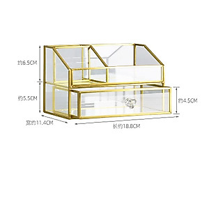 N/A Cosmetic Storage Box Dresser Jewelry with Lid Shelf Multipurpose Desktop Decor