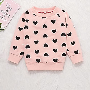 Dimoybabe Baby Girl Clothes Toddler Fall Winter Outfits Set Long Sleeve Ruffle Shirts Tops + Pant + Headband 3pcs 0-6 Months, Pink, Black