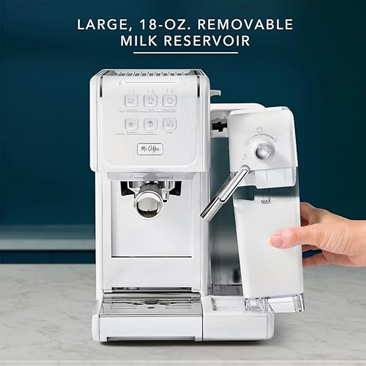 Mr. Coffee One-Touch CoffeeHouse - Espresso, Cappuccino, and Latte Maker, with Easy Serving Espresso (ESE) Pod compatibility - White
